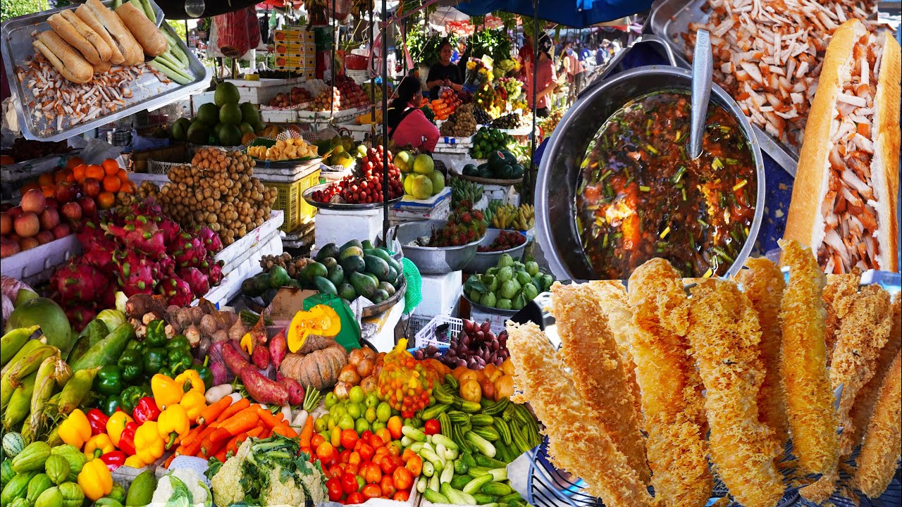 Lots of food @ Takhmao Chas market, Cambodian fresh food marketplace ...