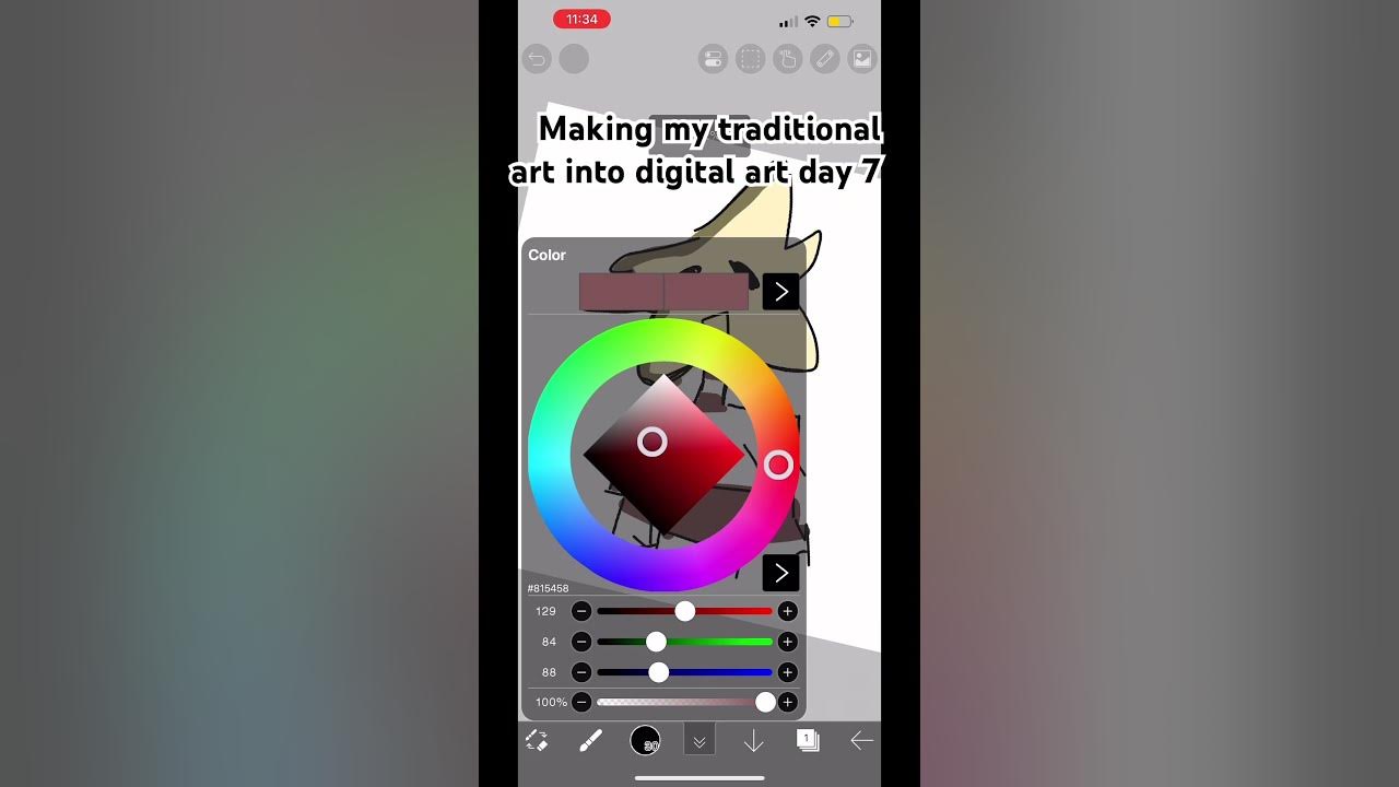 Making my traditional art into digital art day 7 #art #digitalart # ...