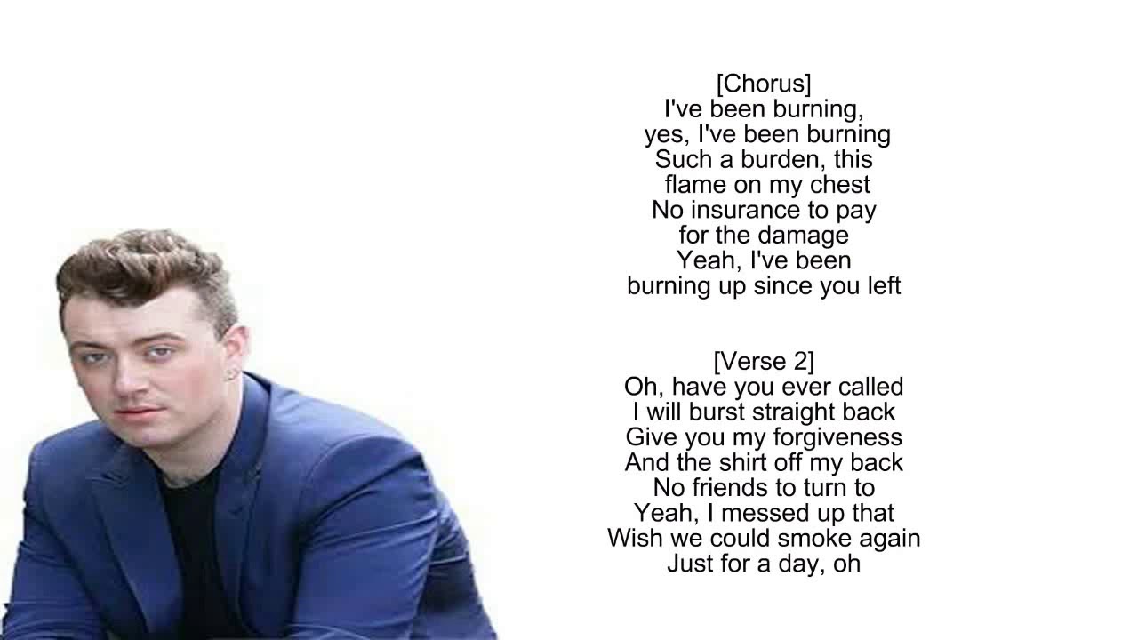 Burning Sam Smith lyrics - YouTube