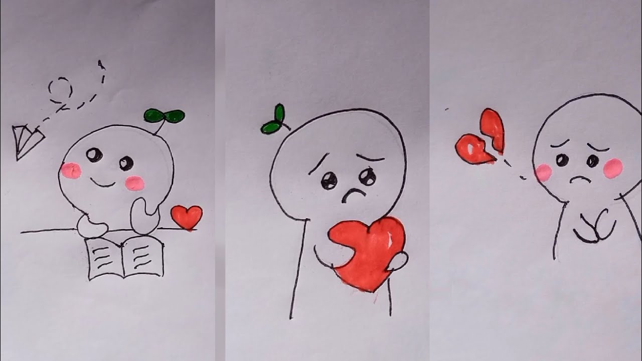 Cute sticker drawing step by step #simpledrawing - YouTube