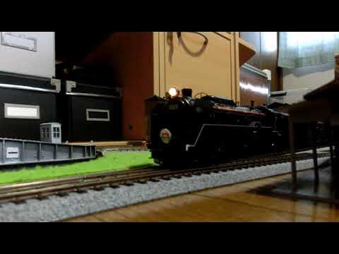 【HO（16番）】天賞堂のC622（前補機）とC623の重連で牽引の急行「ニセコ号」 - YouTube