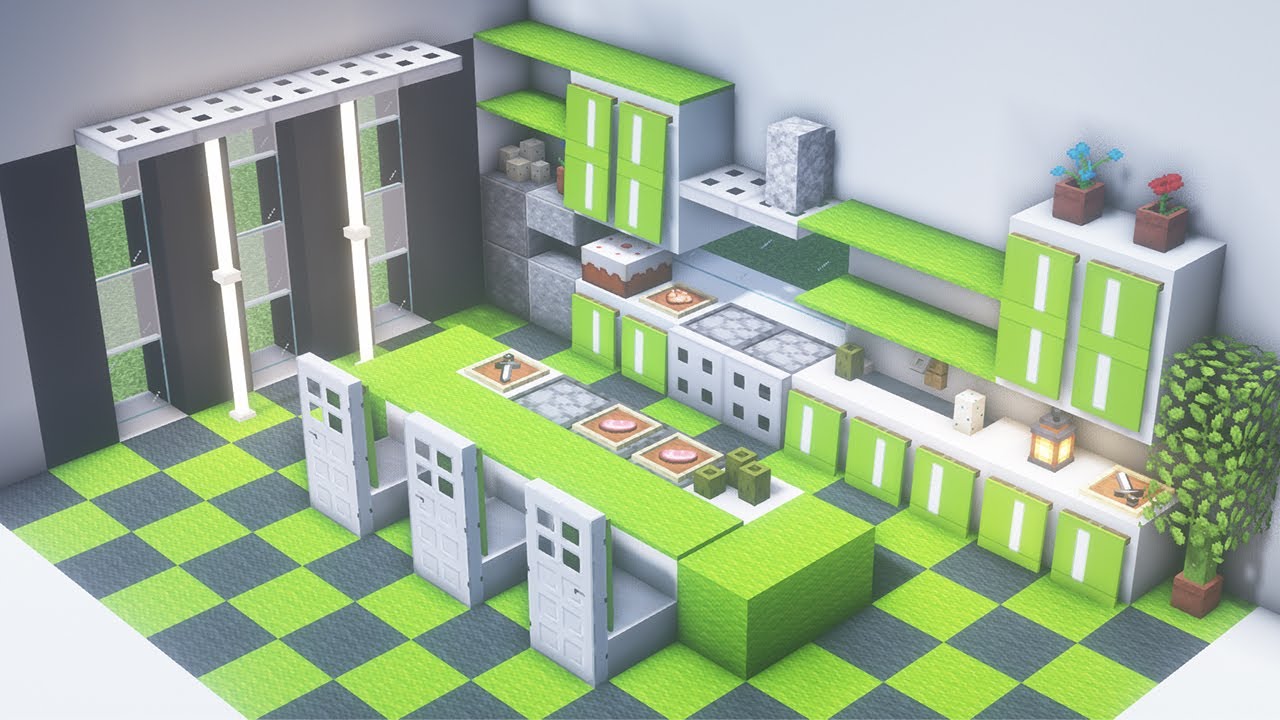 Minecraft : Modern Kitchen : Kitchen design - YouTube
