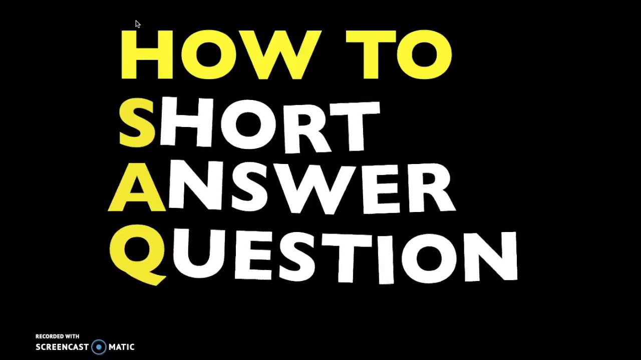 How To SAQ - YouTube