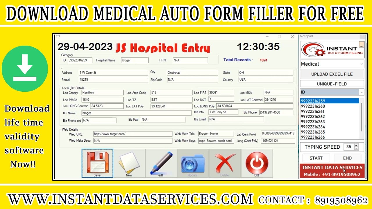 Medical Form filling auto typing software for free - YouTube