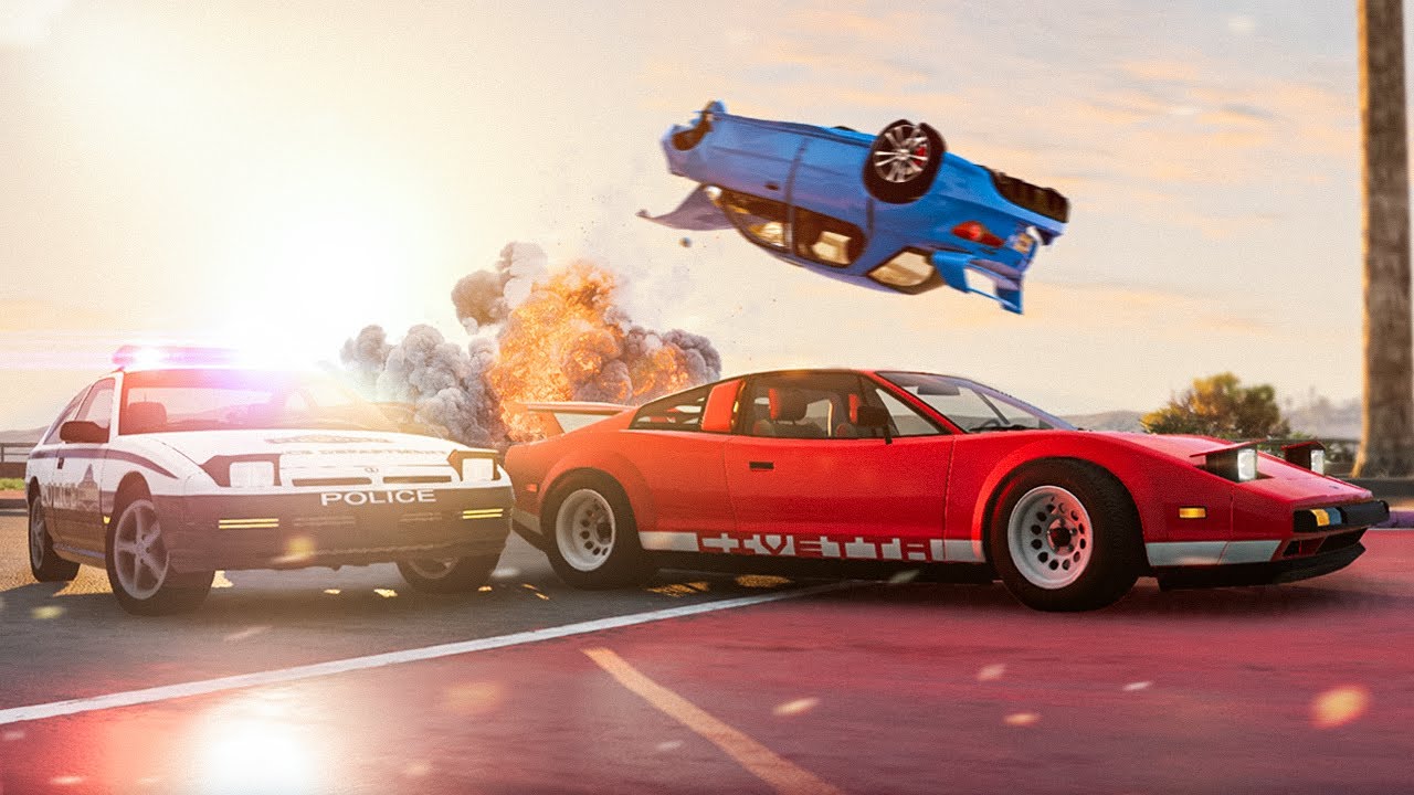 Unstoppable Street Racer — High Speed Police Chase Beamng Drive Movie Youtube