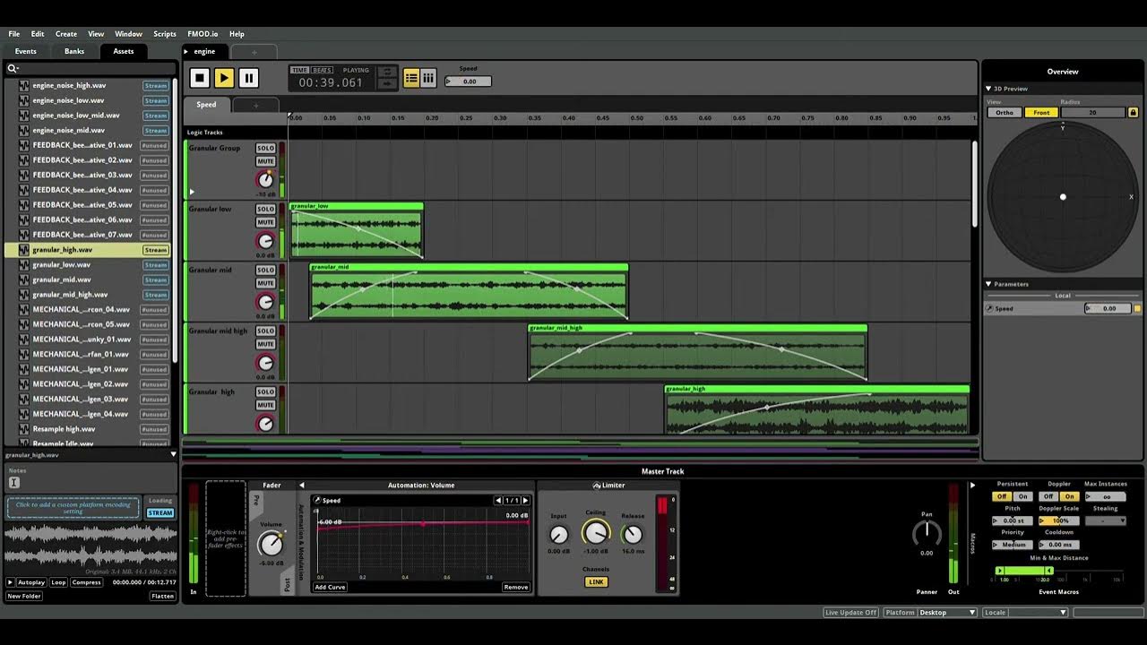 FMOD Adaptive Spaceship Engine Sound - YouTube