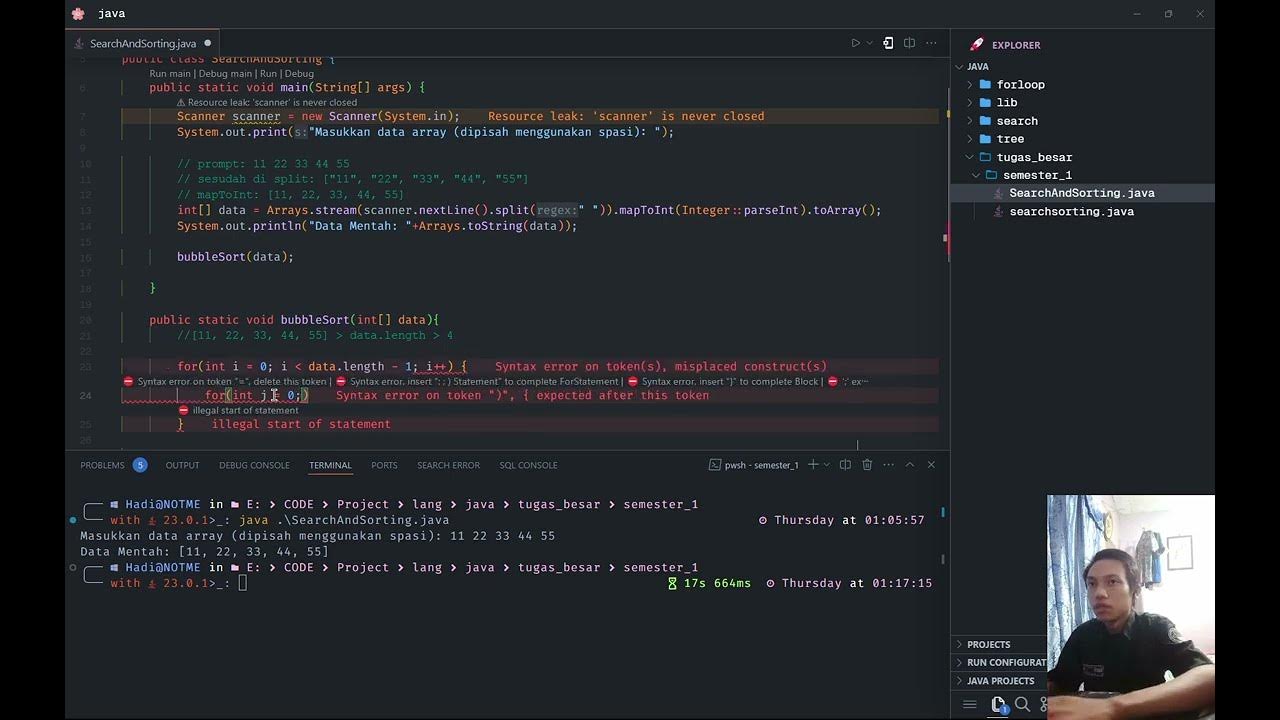 Algoritma Sequential Search dan Bubble Sort | Tugas Besar UAS Alpro Semester 1 - YouTube