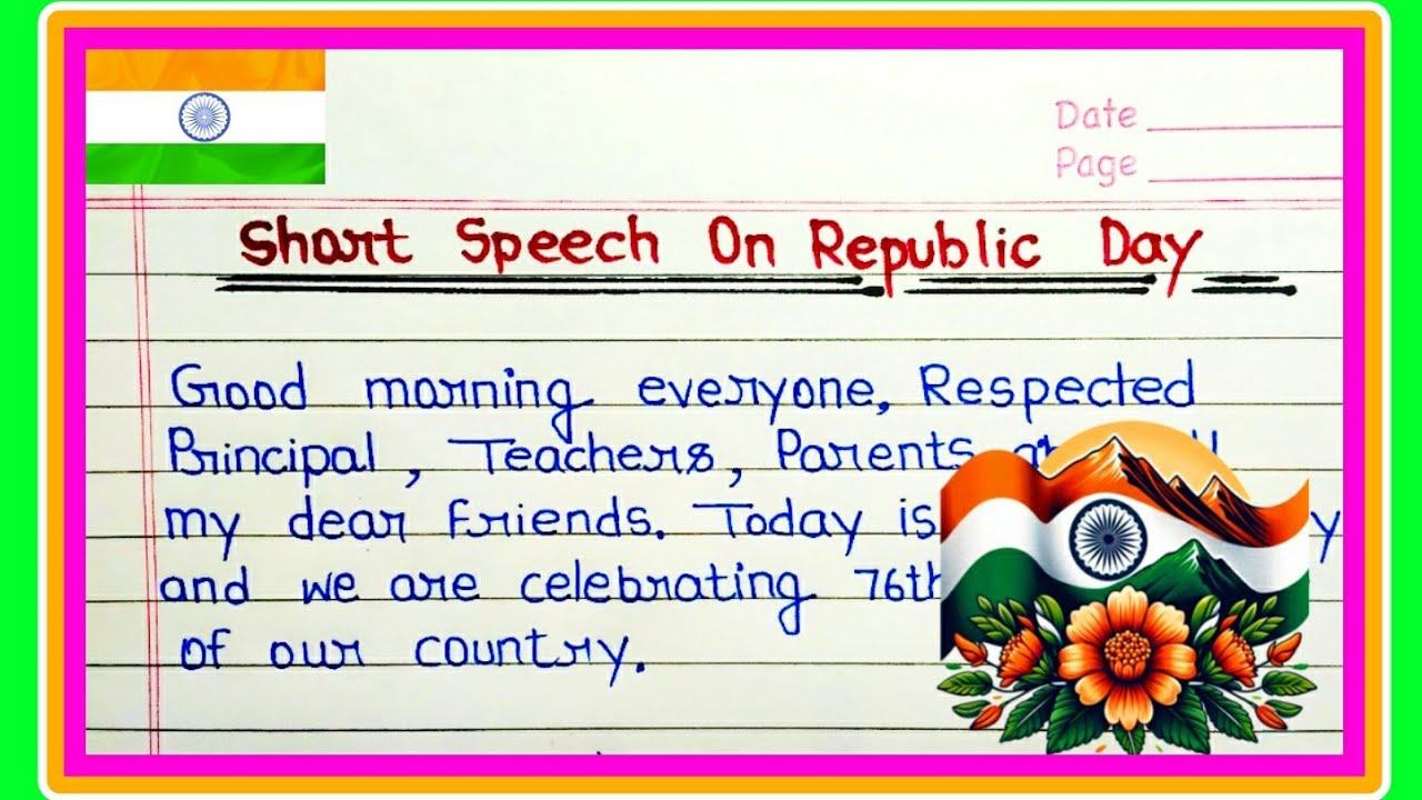 26 January Speech 2025 | Republic Day Speech In English | Speech On 26 ...