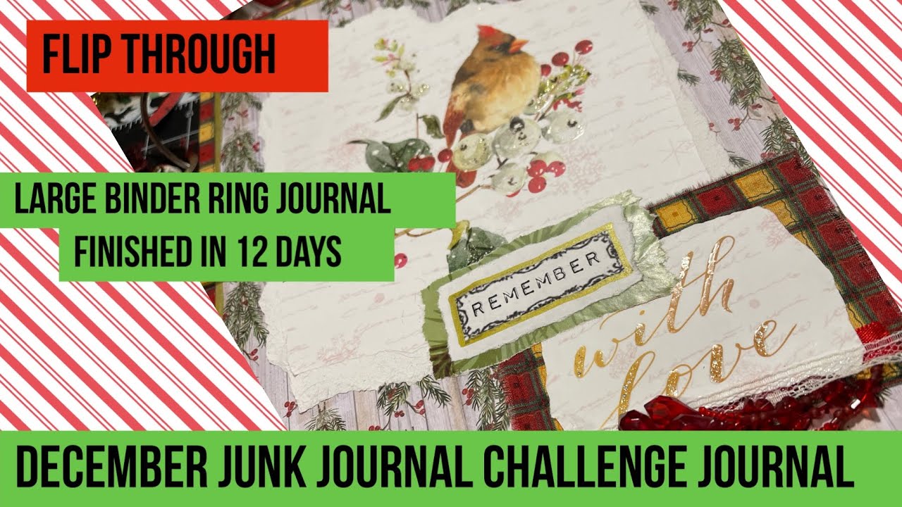 Large binder ring journal flip through add lace to spine - YouTube