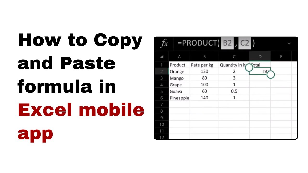 How To Copy And Paste Formula In Excel Mobile App YouTube How To Copy And Paste Formula In Excel Mobile App YouTube