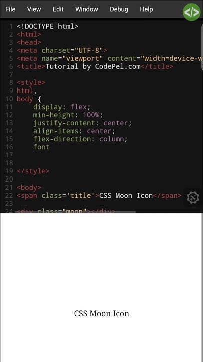 Moon Icon Using Html And Css Coding Webdevelop Webdevelopmentguide Css3 Code Youtube 