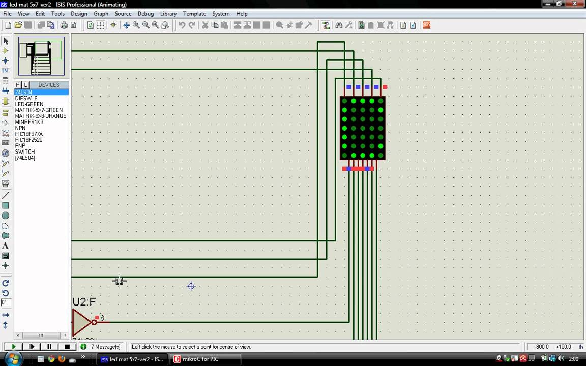 Proteus Simulation: 5x7 LED Matrix and PIC - YouTube