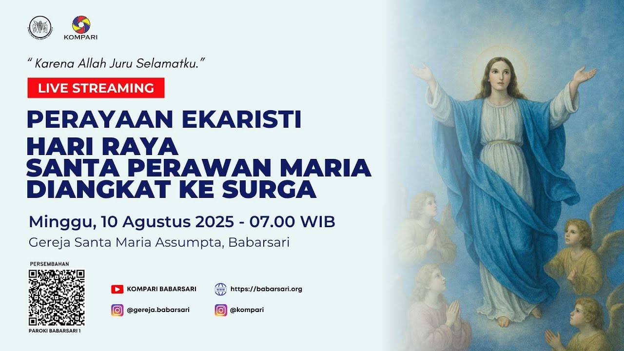 Live Streaming Misa HR. Santa Perawan Maria Diangkat Ke Surga - Minggu ...