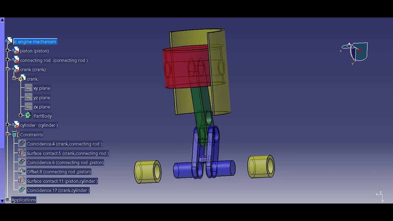 Single slider crank mechanism internal combustion engine - YouTube