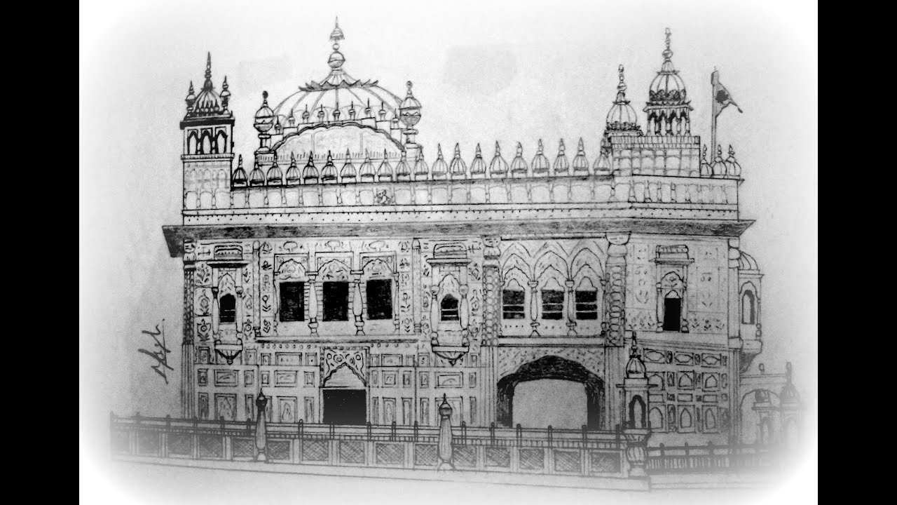 Making of the Sketch - Gurudwara Darbar Sahib, Amritsar - YouTube