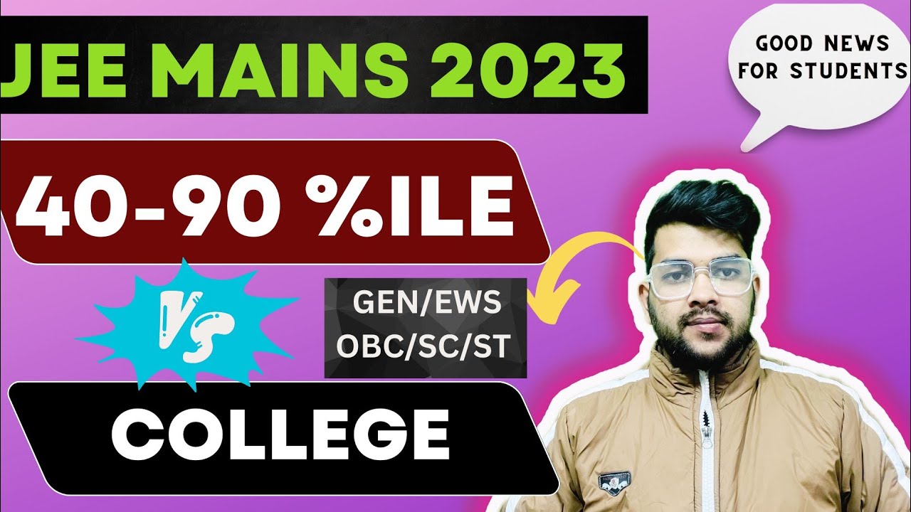 Jee mains 2023 | Lower percentile vs college | All category wise ...