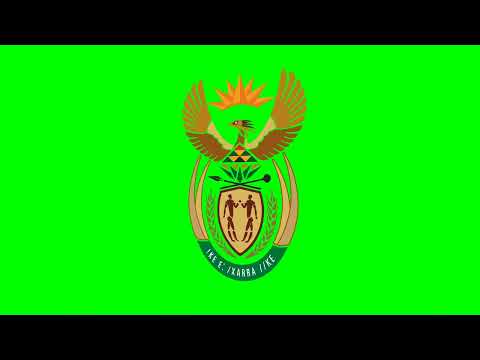 South africa rotating emblem green screen / free 4k stock footage / 3-min loop