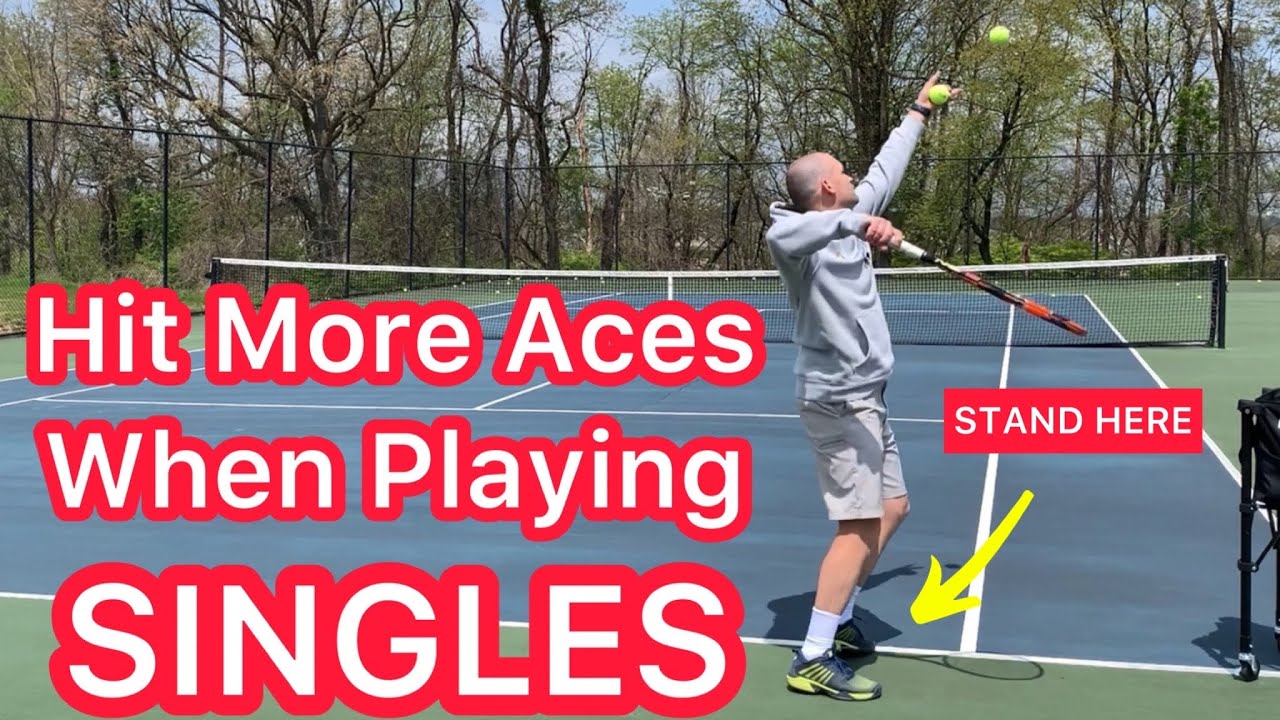 Stand HERE To Hit More Aces In Singles (Tennis Serve Strategy) - YouTube