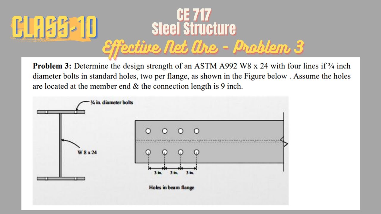 Problem -3 | W- Section Math | Class-10 | Effective Area Steel ...