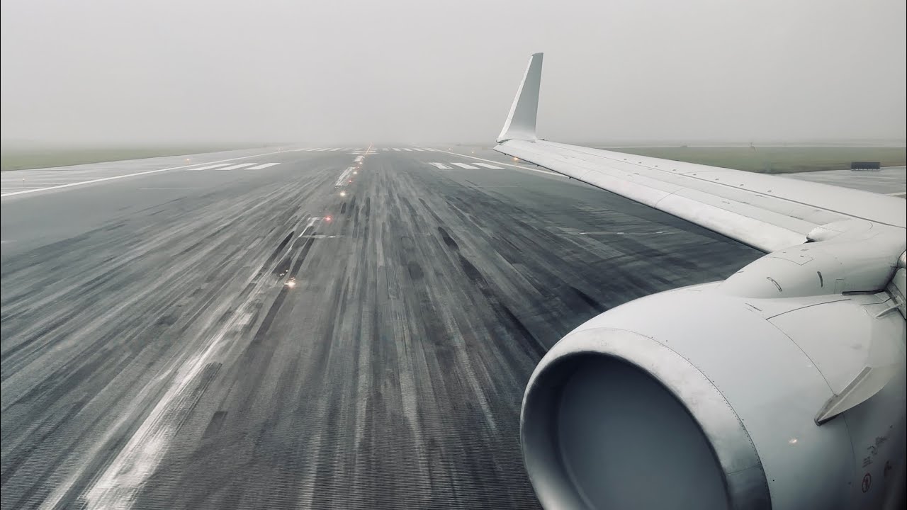 Low Visibility Boeing 737 Takeoff from Boston Logan on American ...