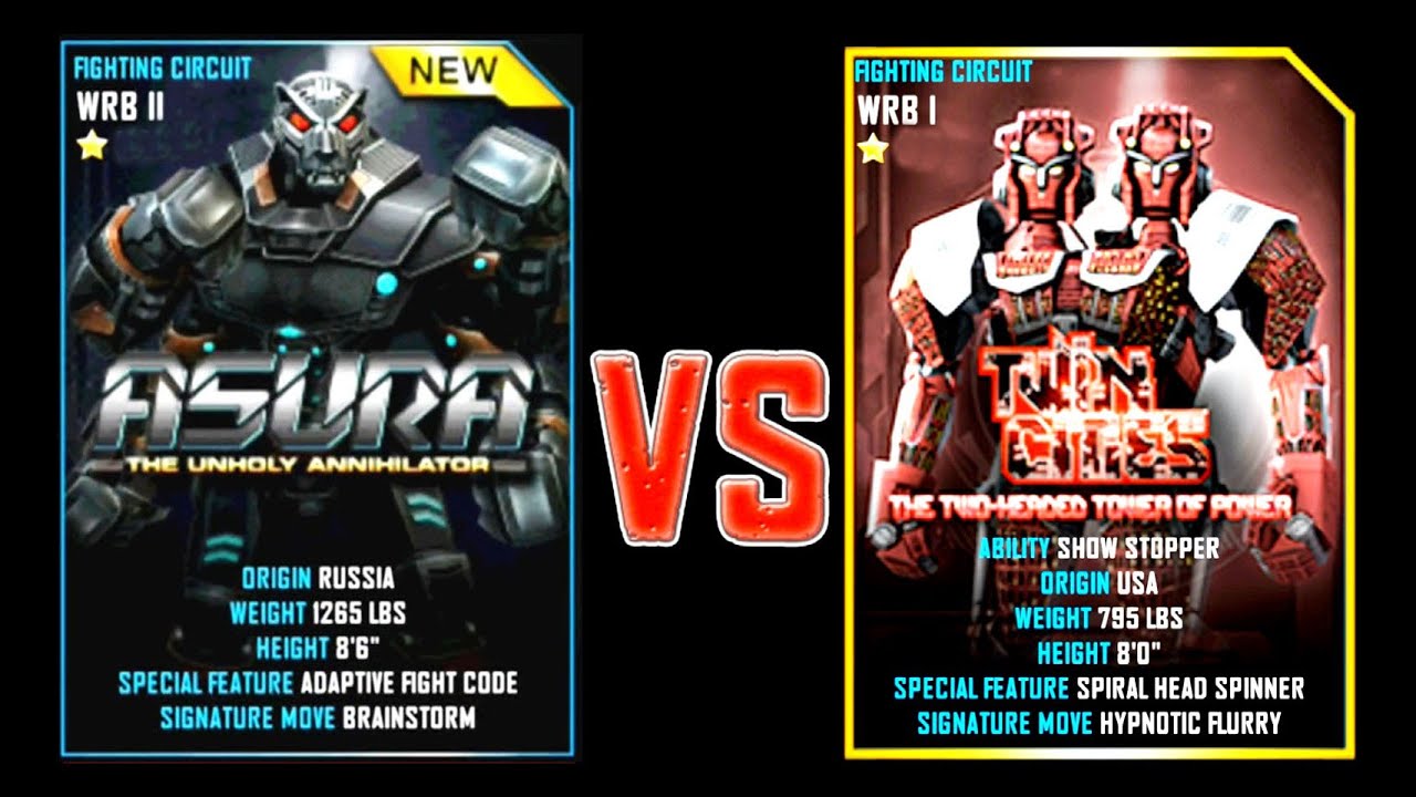 REAL STEEL WRB ASURA VS Twin Cities New Robots CHRISTMAS UPDATE - YouTube