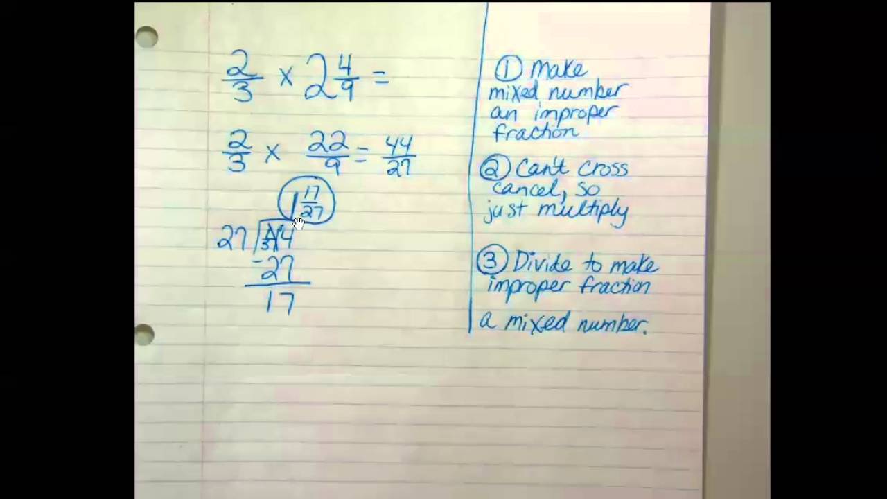 Mixed Number Multiplication - YouTube