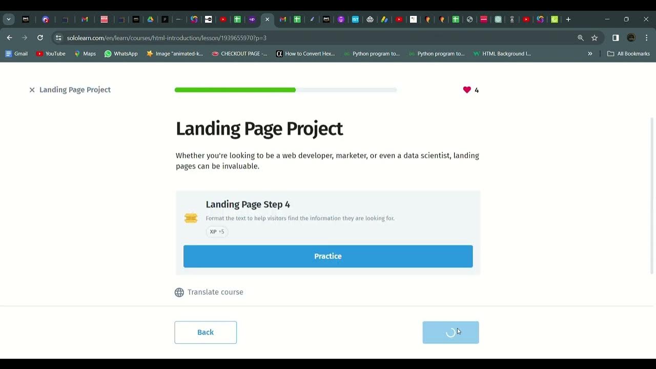 16 Landing Page Project Introduction To Html Sololearn Youtube