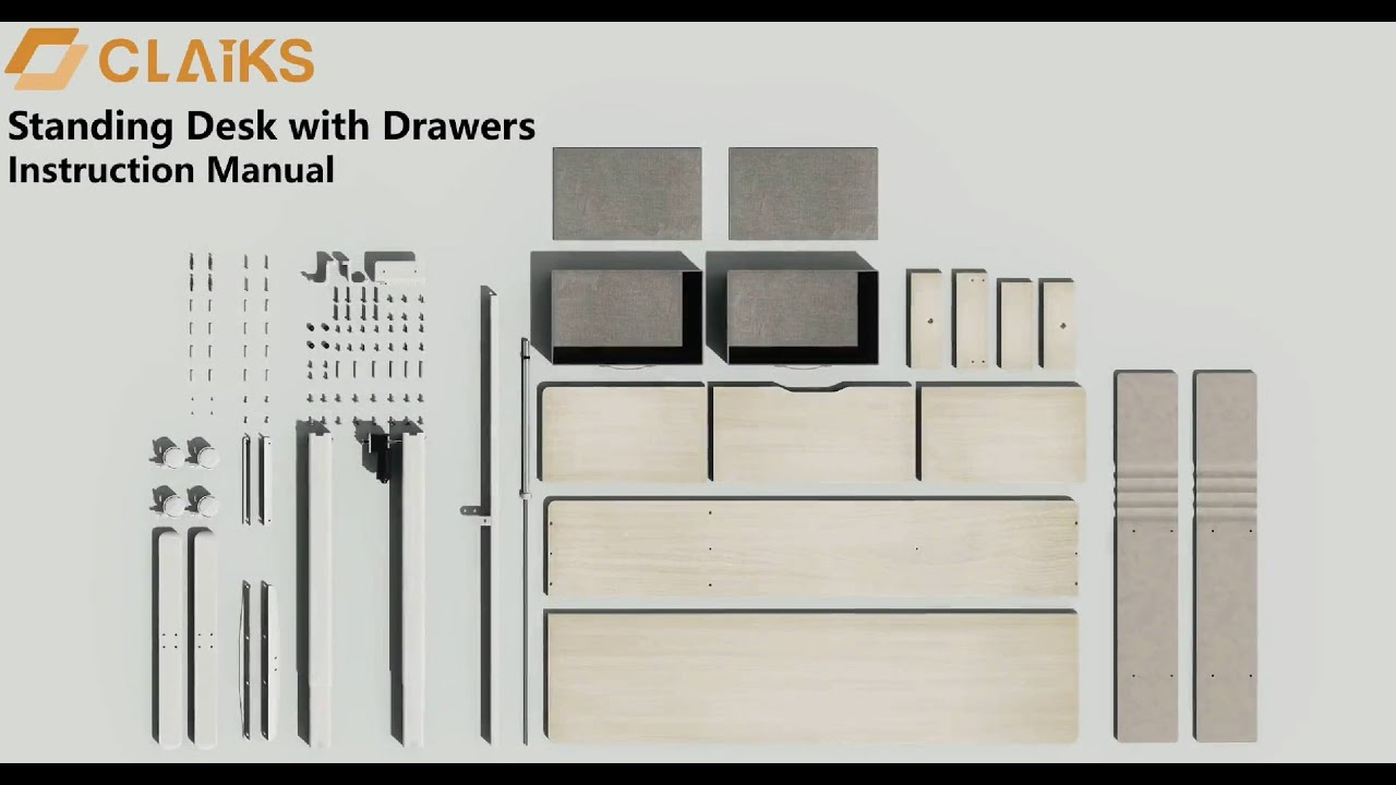 CLAIKS - Standing Desk with Drawers Installation Video - YouTube