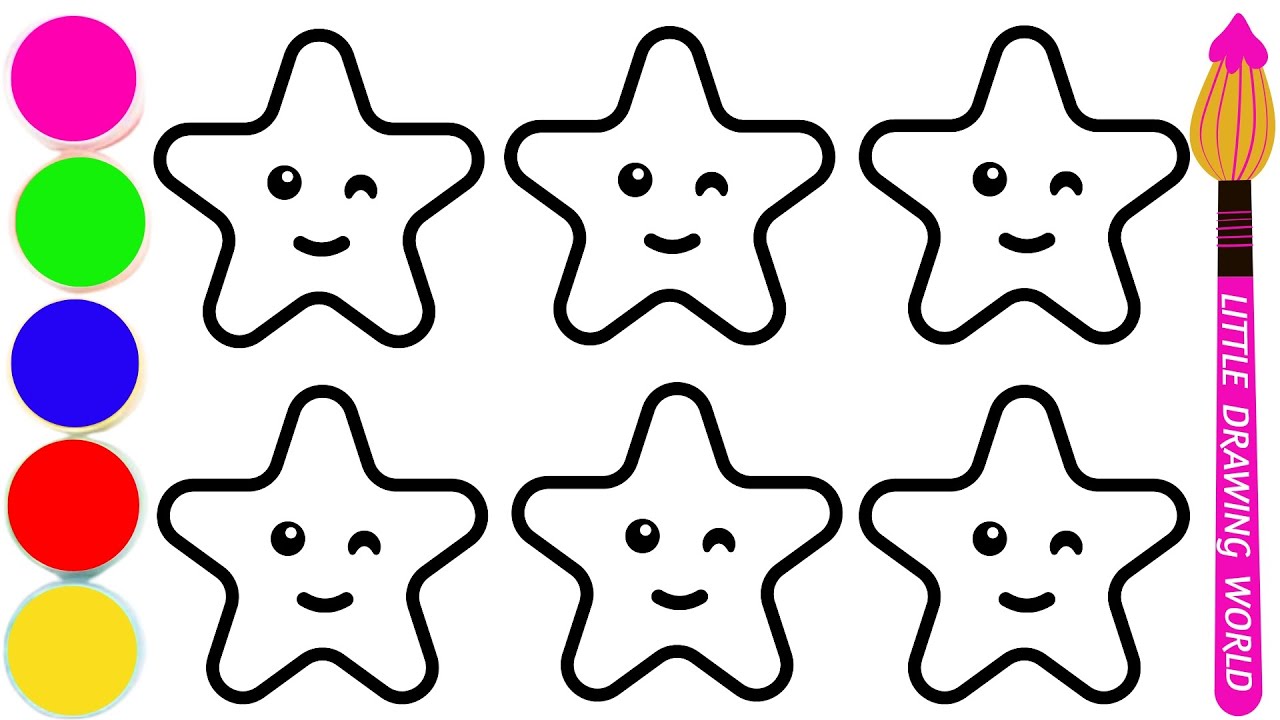 How to Draw a Cute Star | Easy Step by Step Tutorial | Little Drawing ...
