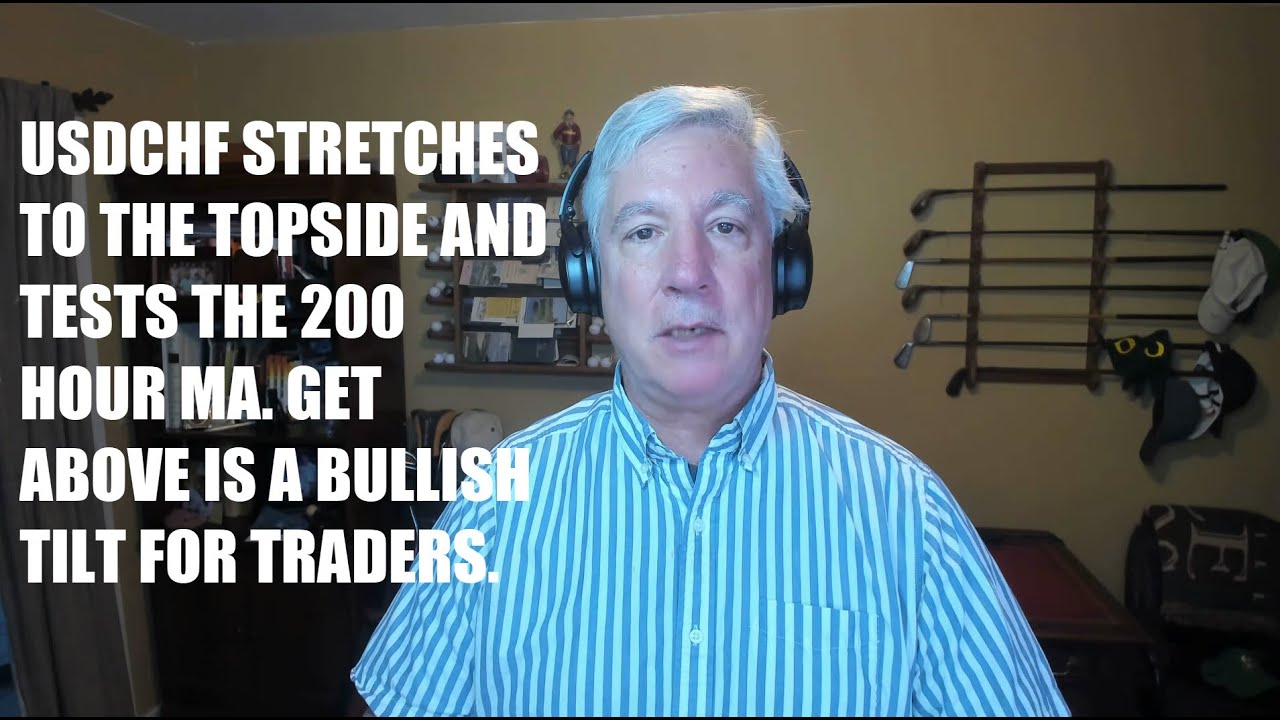 USDCHF stretches to the topside and tests the 200 hour MA. Get above is ...
