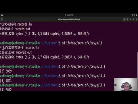 Ví2.3) 1. Ejecute el comando dd if=/dev/zero of=/dev/null PARTE 1,2,3,4 - YouTube