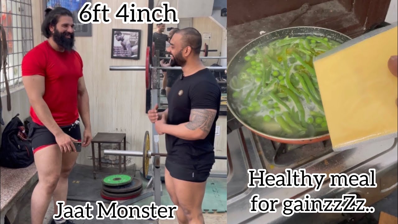 Intense Back Workout // Monster in the gym // Healthy meal for gaining ...