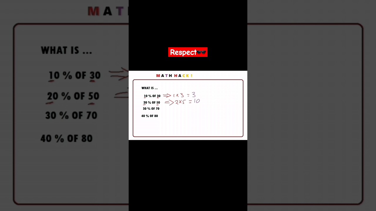 How to solve any percentage problems. #mathproblems #percentage_math #mathhacks #september - YouTube