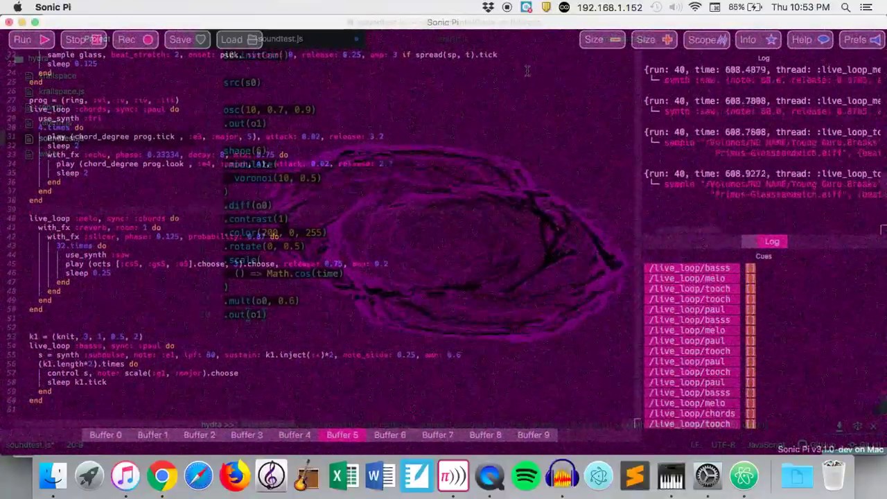 Sonic Pi Hydra try - YouTube