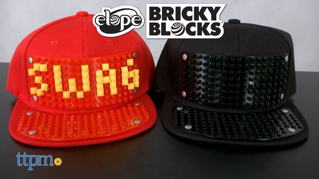Bricky Blocks Baseball Hat Black , Red & 1X1 Bricks from Elope - YouTube
