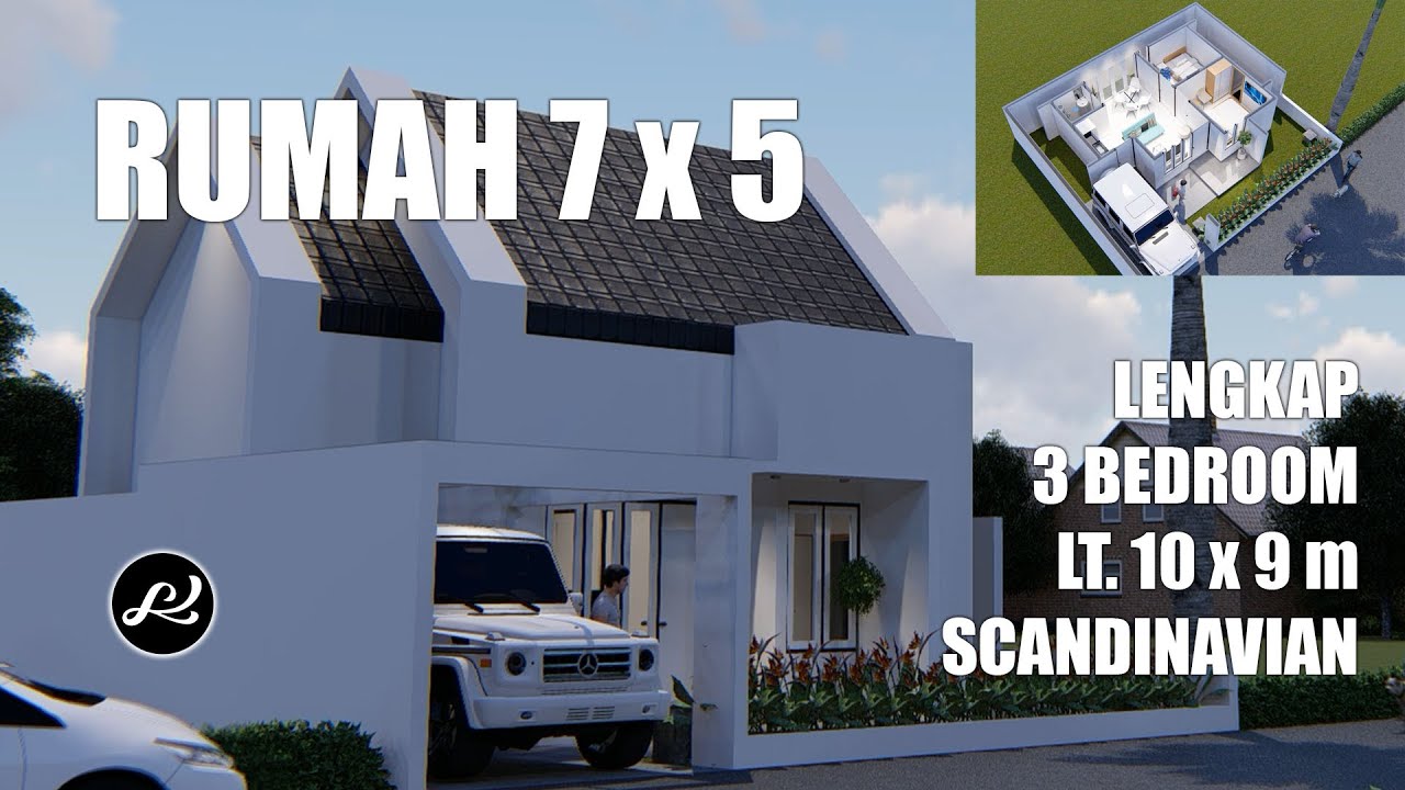 desain rumah 5x7 - scandinavian house - YouTube