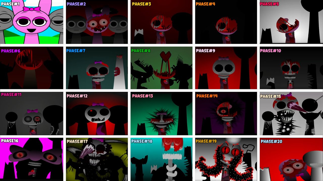 ALL PINKI IN SPRUNKI INCREDIBOX - PHASE 1 VS ... PHASE 20 - YouTube