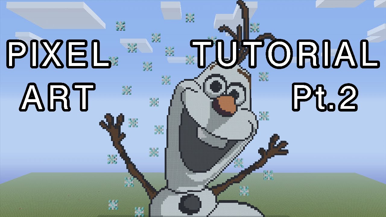 Minecraft Pixel Art Tutorial - Olaf (Frozen) Part 2 - YouTube