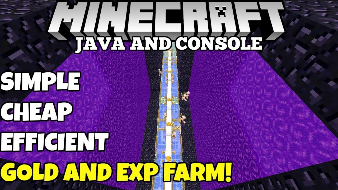 Minecraft Efficient AFK GOLD And Experience Farm Tutorial! Xbox PS4 PC ...