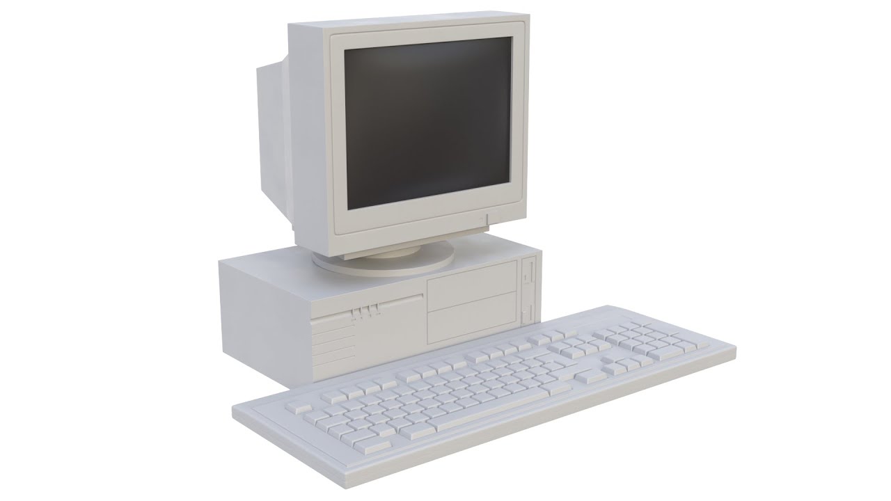 3D render of a cartoonish old computer model. BlenderMarket, CGtrader ...