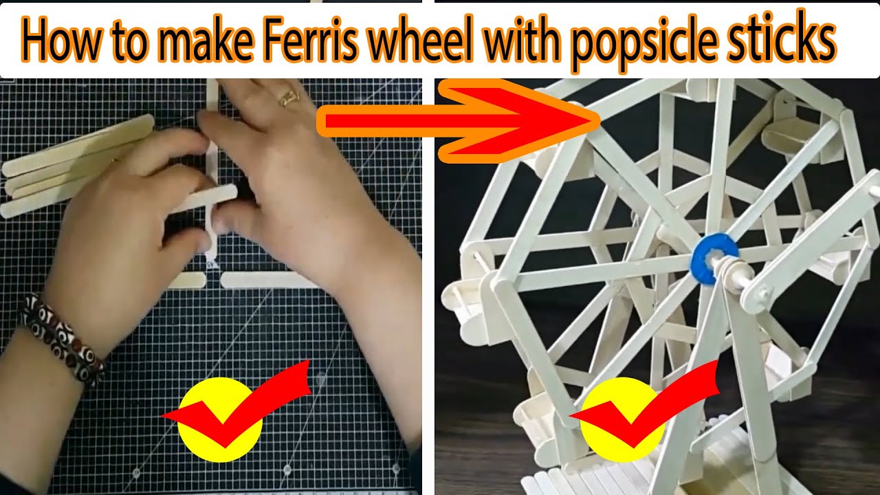 How To Make Ferris Wheel With Popsicle Sticks , Popsicle Stick Crafts ...