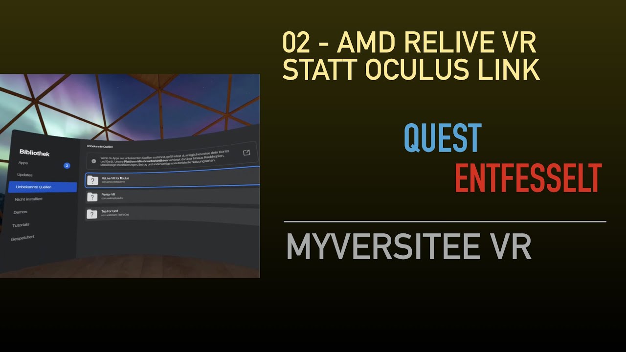 QE02 - AMD Relive VR statt Oculus Link - YouTube