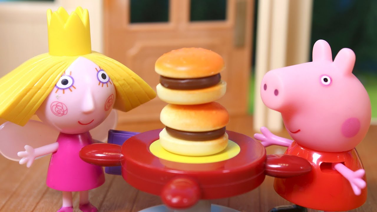 ️ PEPPA PIG ️ Peppa y su amiga el hada Holly van a la hamburguesería ...
