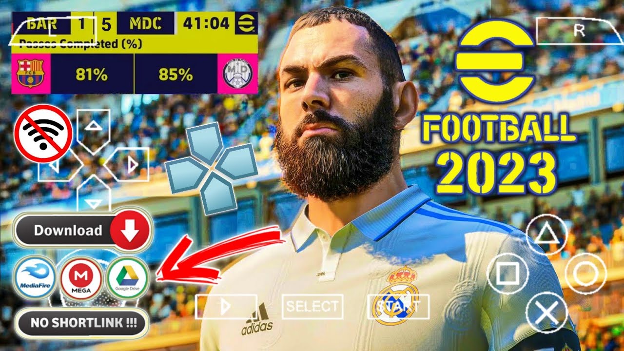 REAL FACE ! eFootball PES 2023 PPSSPP Grafik HD Mirip PS5 New Update ...