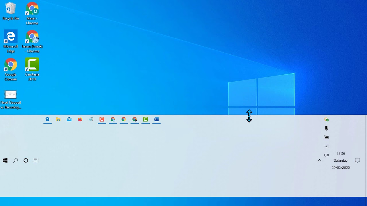 how to change taskbar size - YouTube