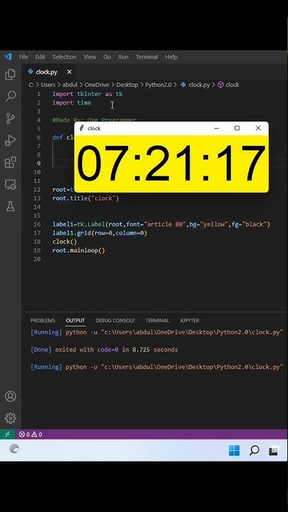 Current time 🕑 in python|vscode|#shorts #python #programming #vscode - YouTube