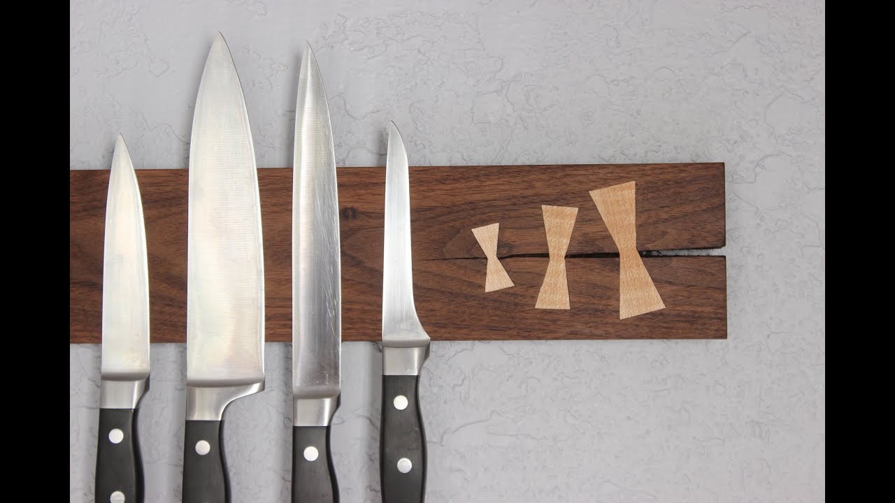 Making a Knife Rack with Bow Tie Keys - YouTube