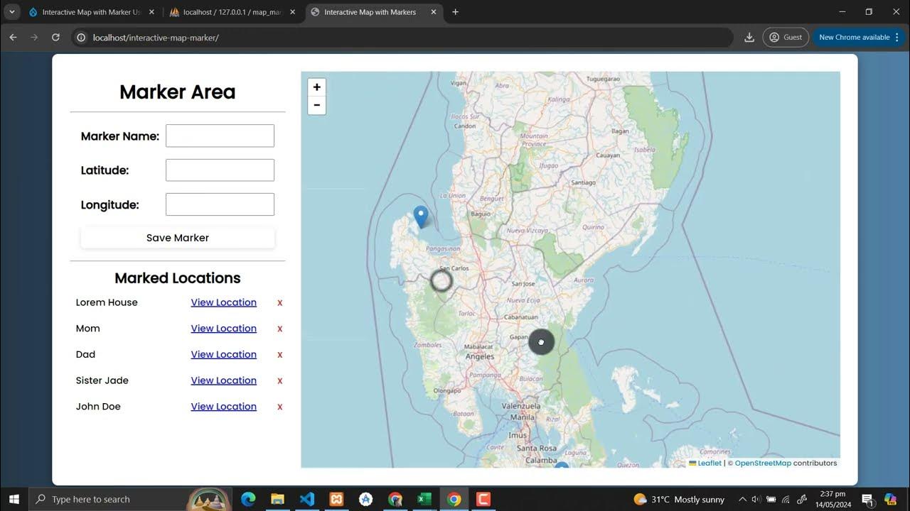 Interactive Map with Marker Using PHP and MySQL with Source Code - YouTube