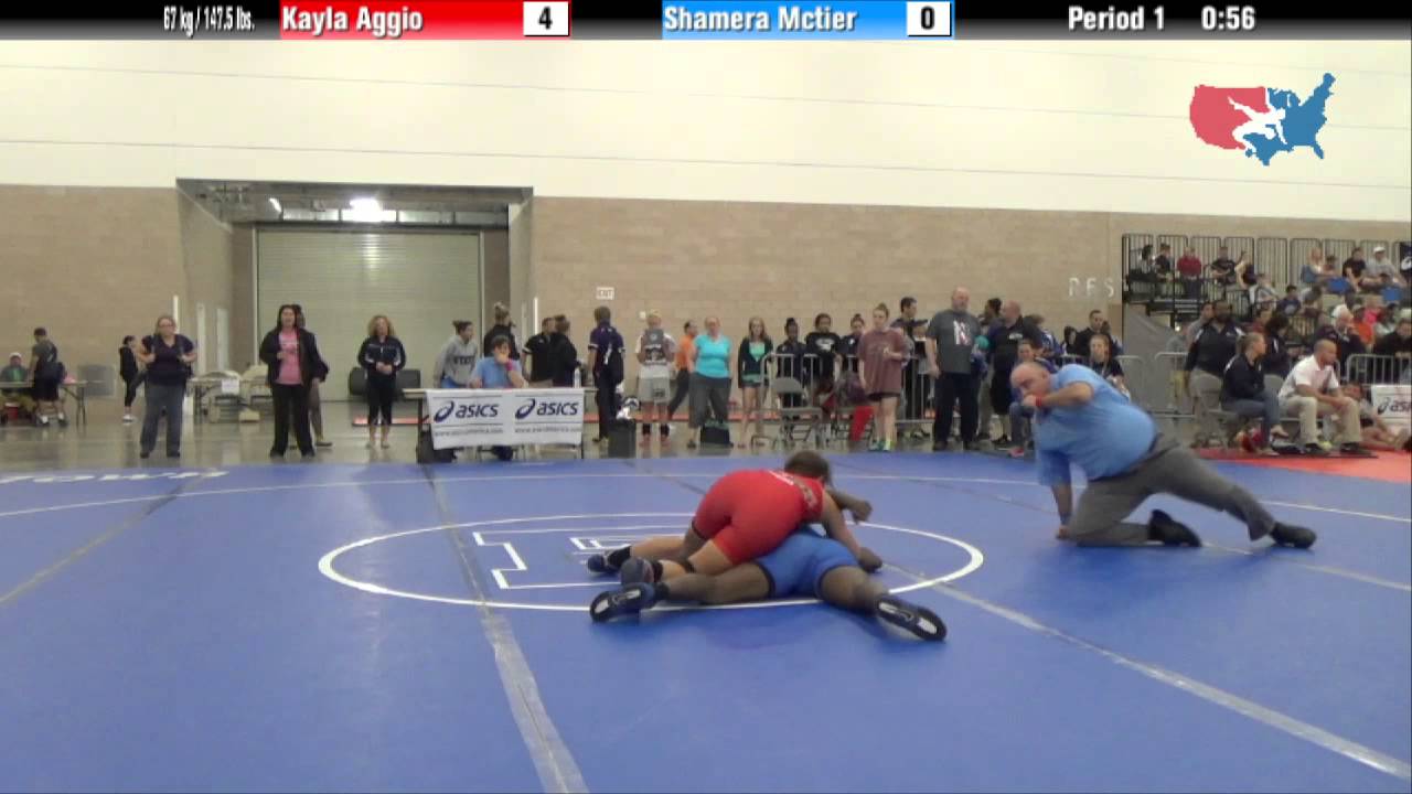 FILA Junior 67 kg / 147.5 lbs. - Kayla Aggio vs. Shamera Mctier - YouTube