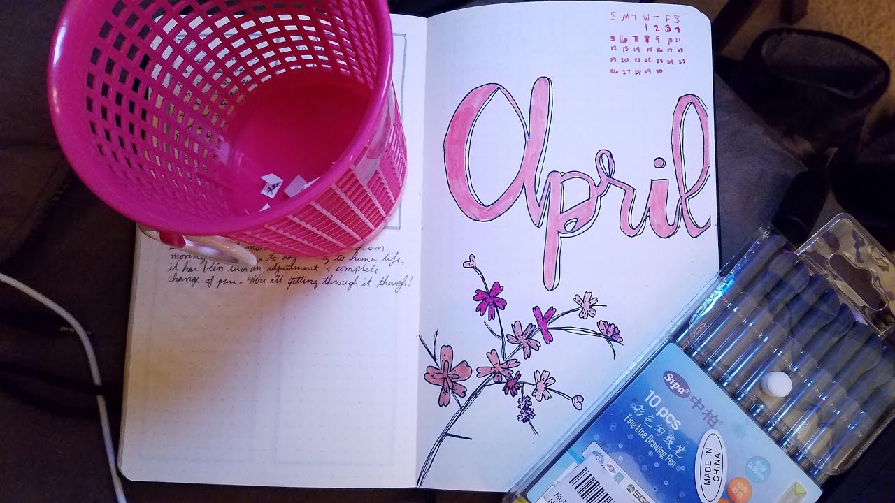 [Quarantine Journal With Me!] April 2020 Bullet Journal Spread - YouTube